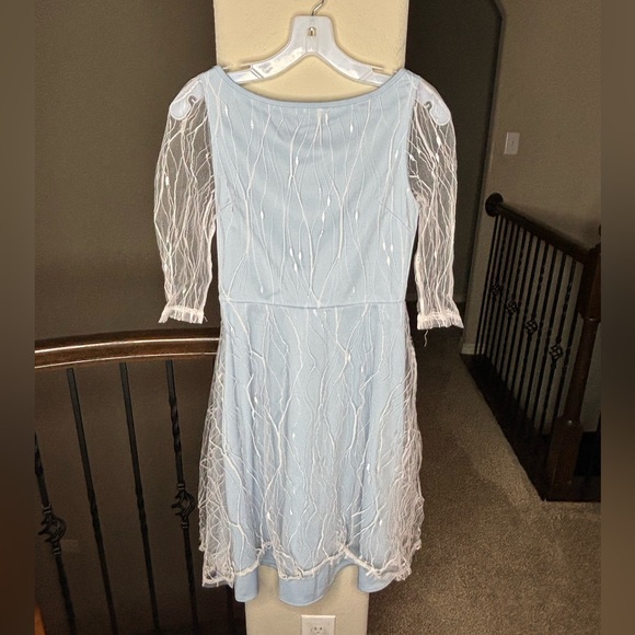 Unbranded | Dresses | Unbranded Light Blue Dress With Sheer White ...